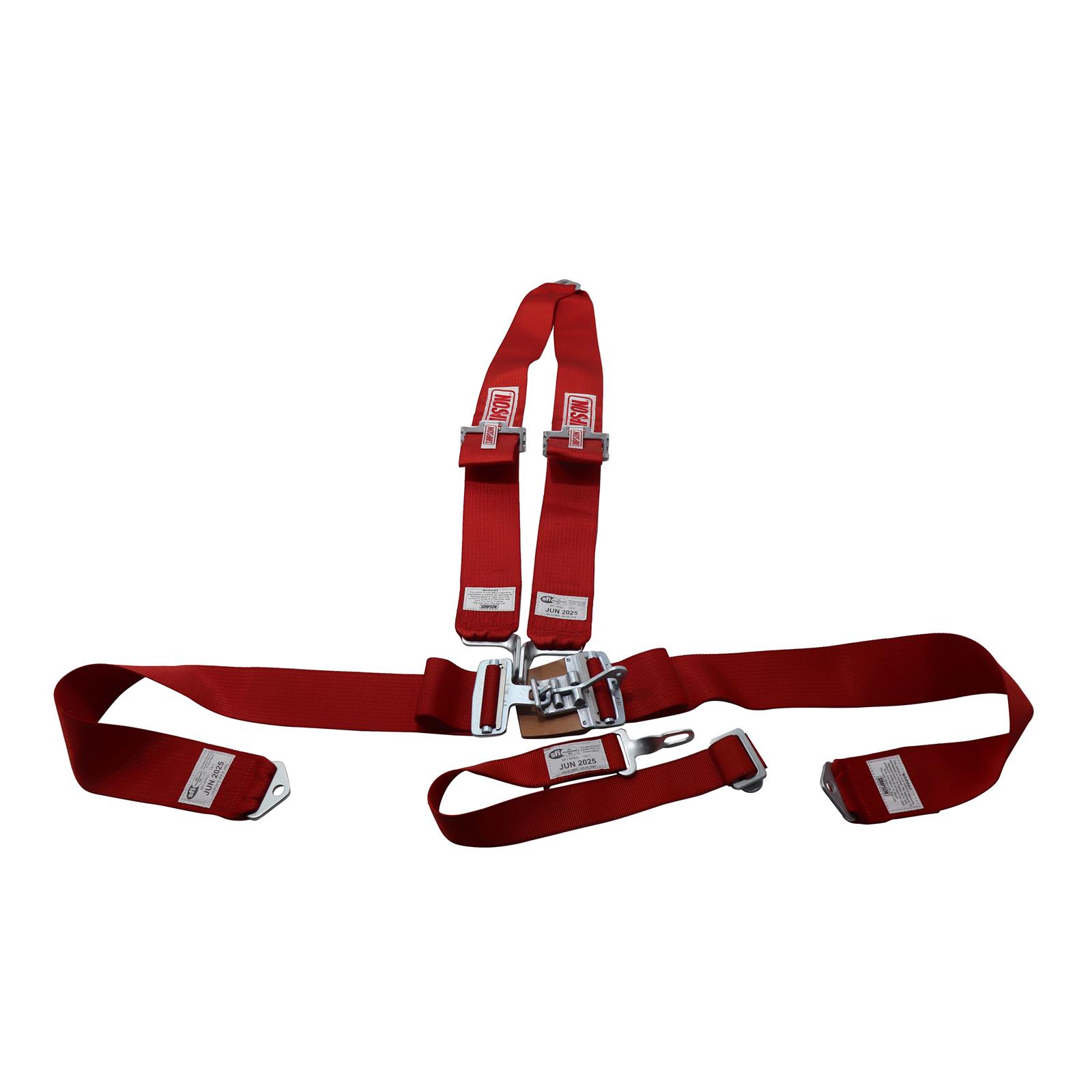 Simpson 29074R Red Pull Down Roll Bar V Racing Harness