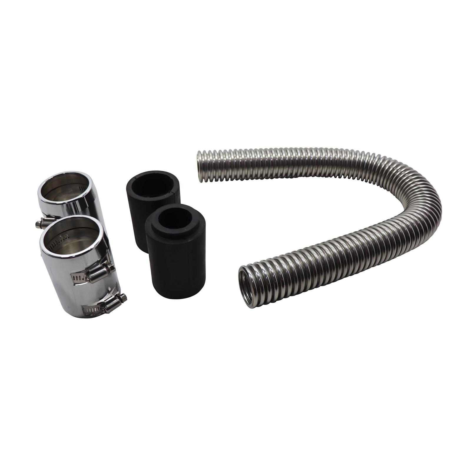 24 Inch Polished Aluminum Flex Radiator Hose Kit