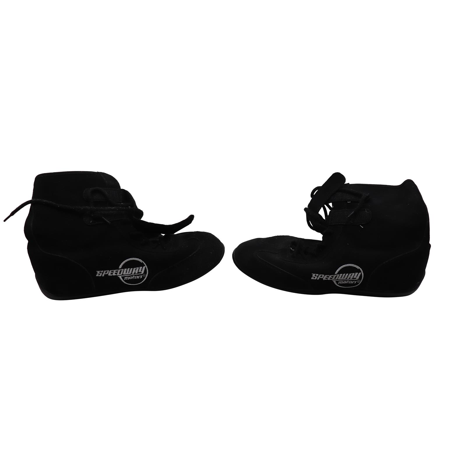 Speedway Black Hightop Racing Shoes, 9, SFI 3.3/5, Flexible Leath