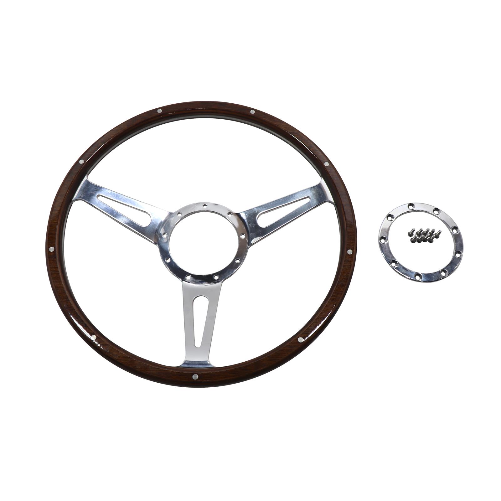 GT Performance 38-4247 GT9 Retro Cobra Style Wood Steering Wheel