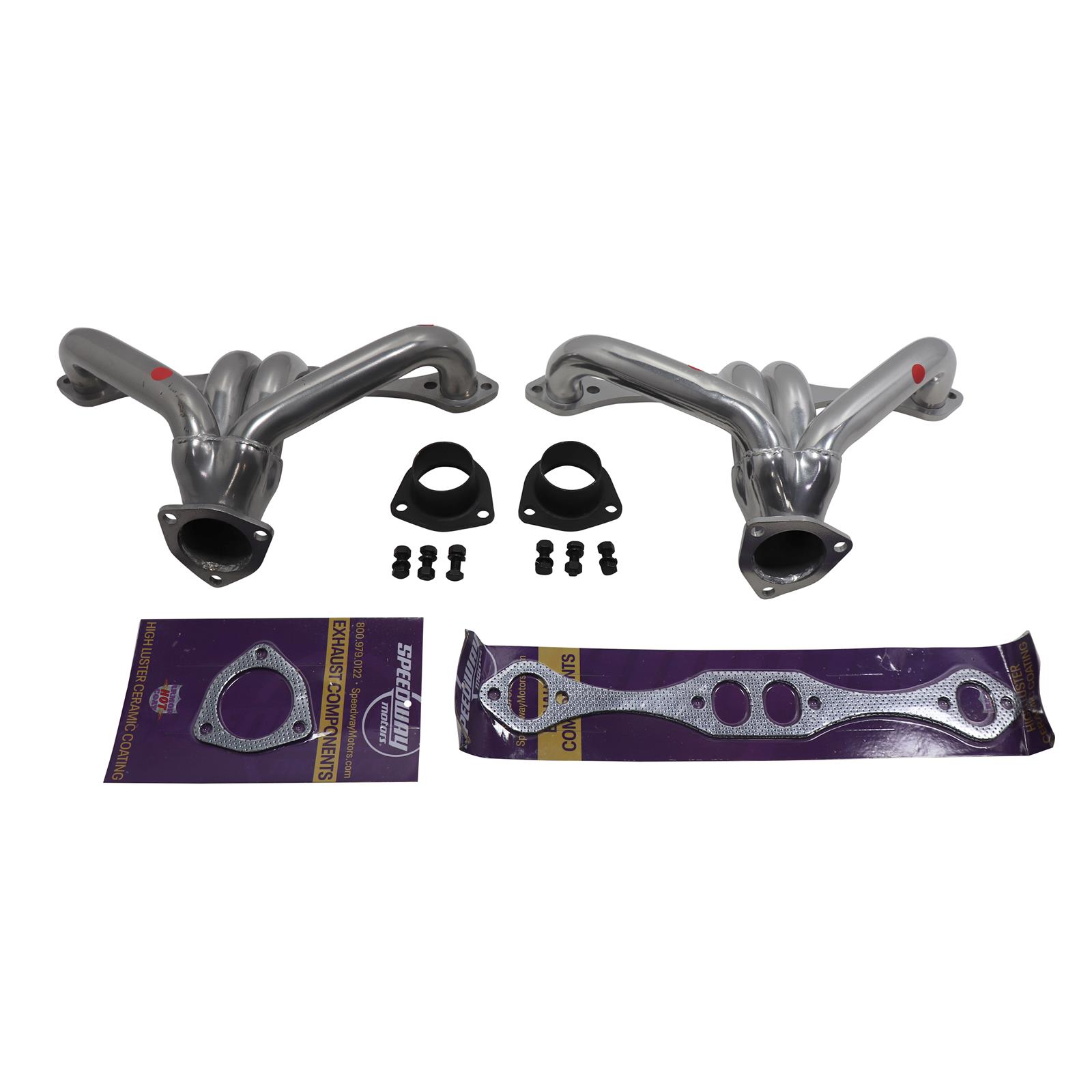 Small Block Chevy Hugger Headers for Angle Plug Heads, AHC Coated