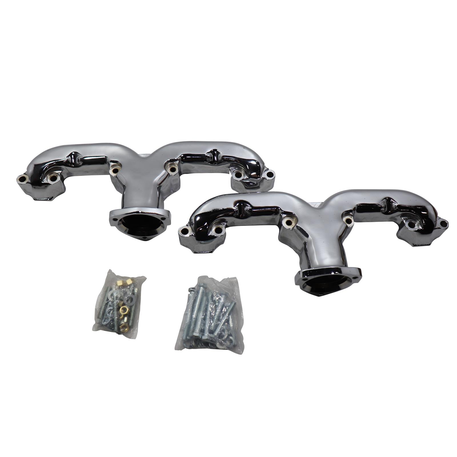 Smoothie Rams Horn Exhaust Manifolds, Small Block Chevy, Chrome