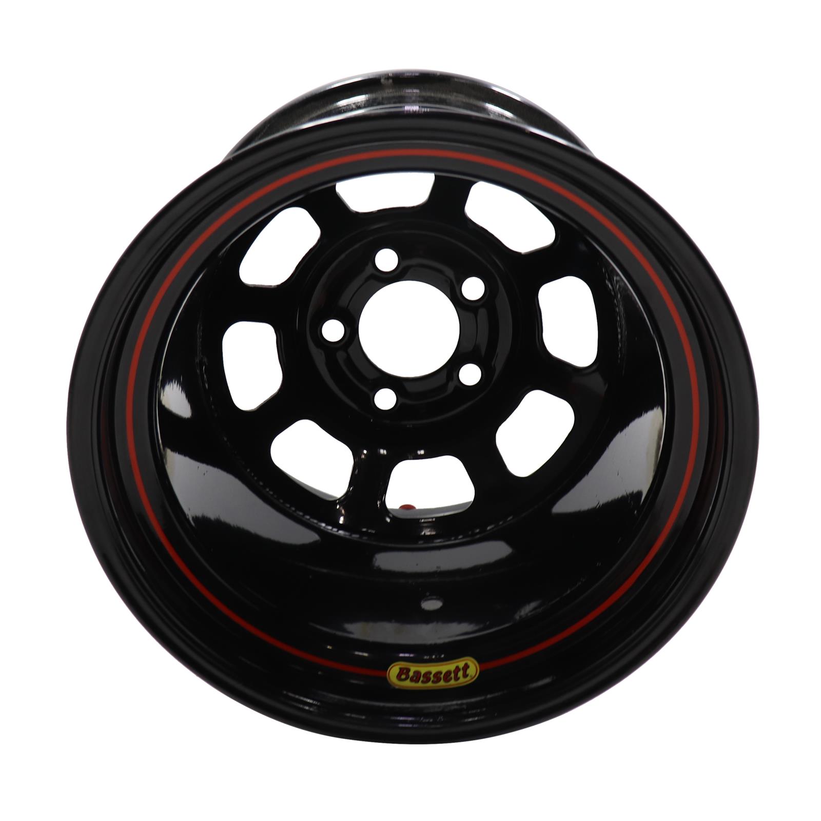 Bassett 52S52B 15X12 D-Hole Lite 5x5 2" BS Black Beaded Wheel