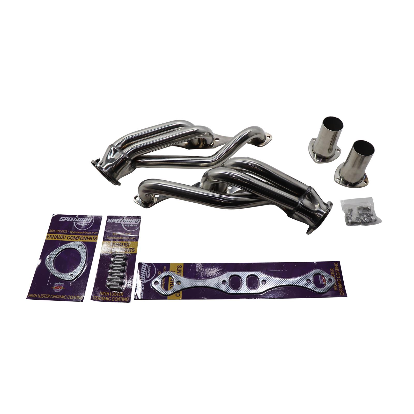 1955-57 Chevy Chassis Headers for Rack and Pinion, Stainless Stee
