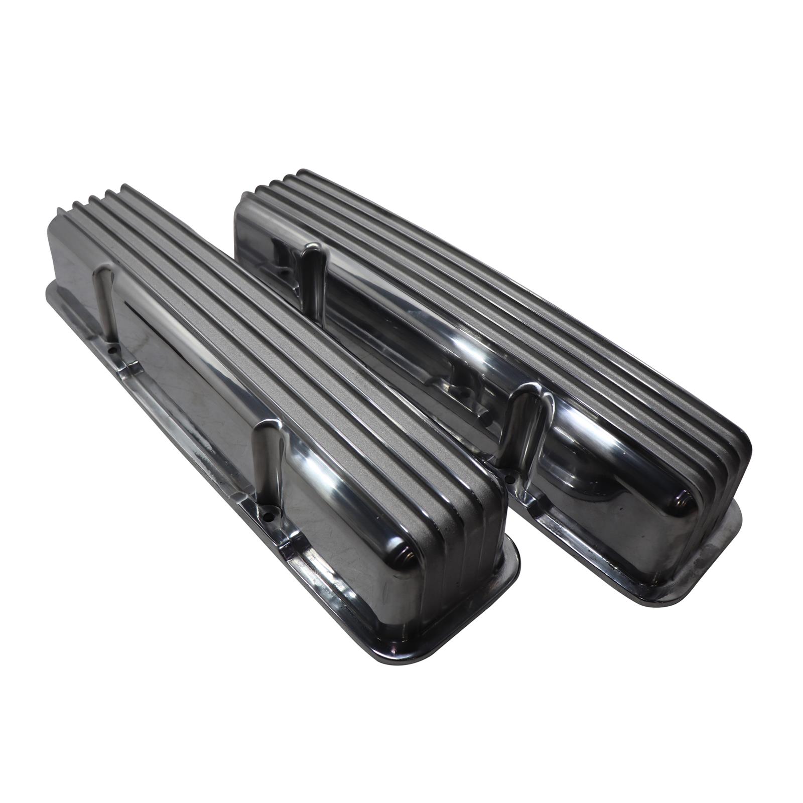 Aluminum Valve Covers, Small Block Chevy, Tall, Finned, Pair