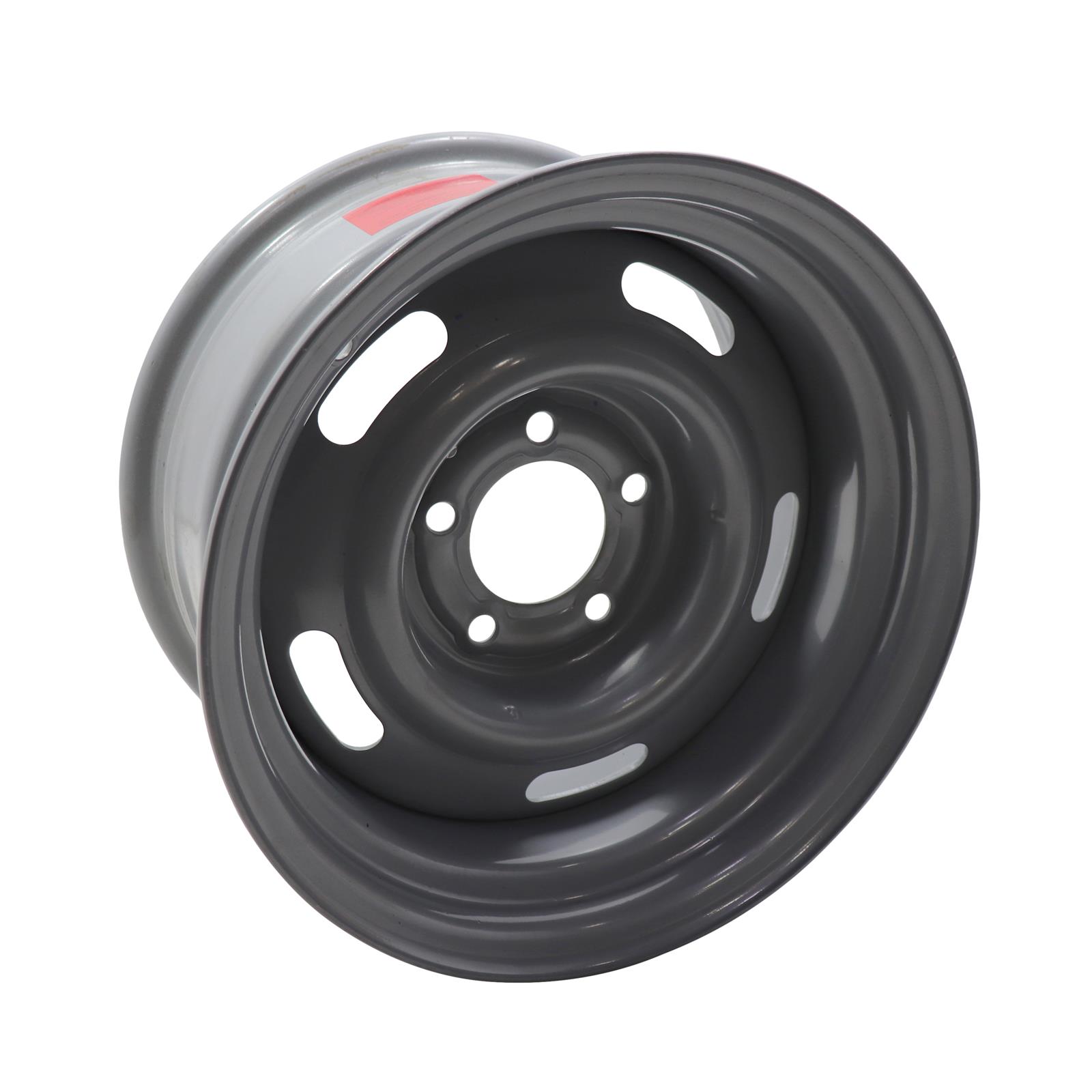 Speedway GM Style 15x8 In Rally Wheel, 5 on 4.75 Inch BP, Silver