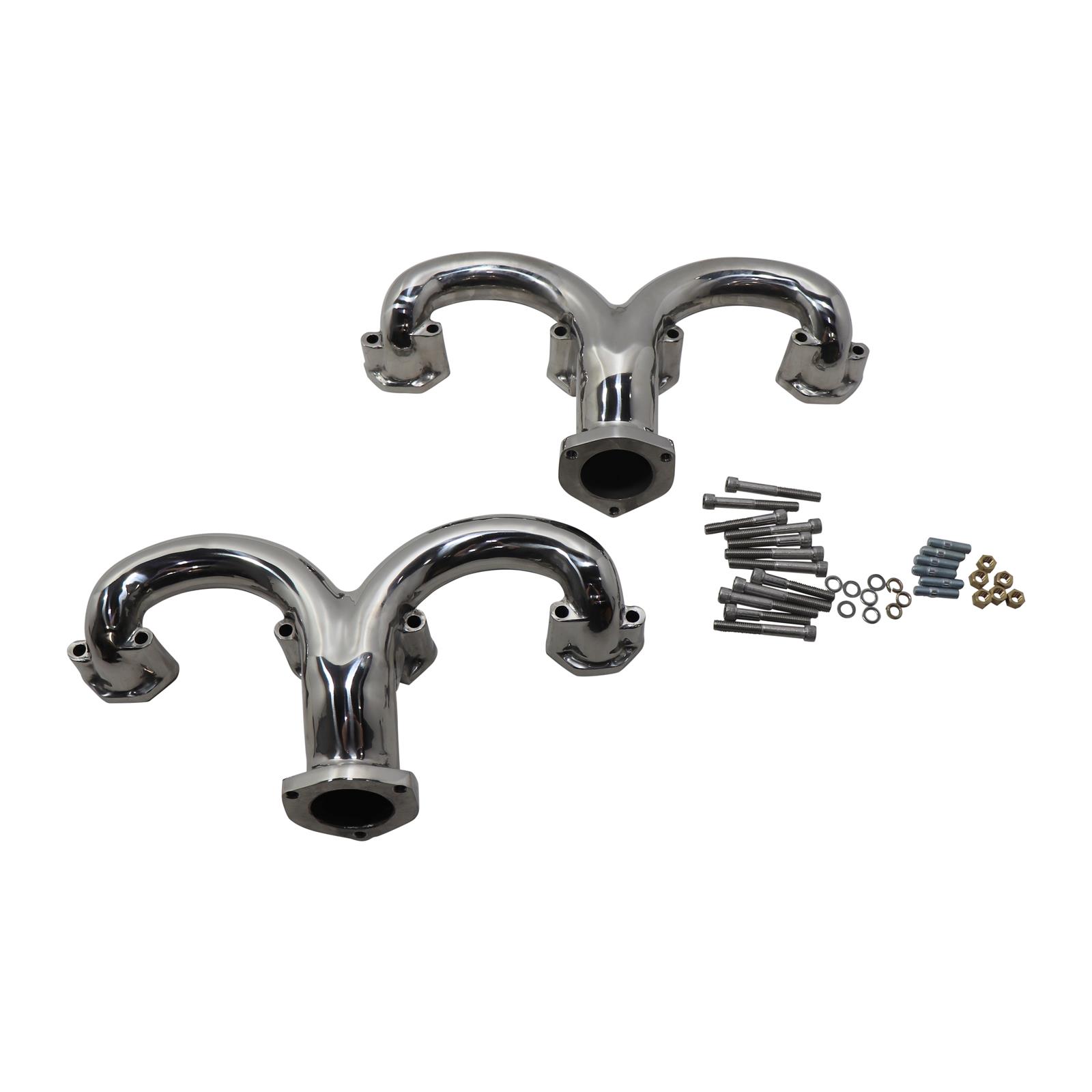 Tru-Ram® SBC Exhaust Manifolds, Polished Stainless