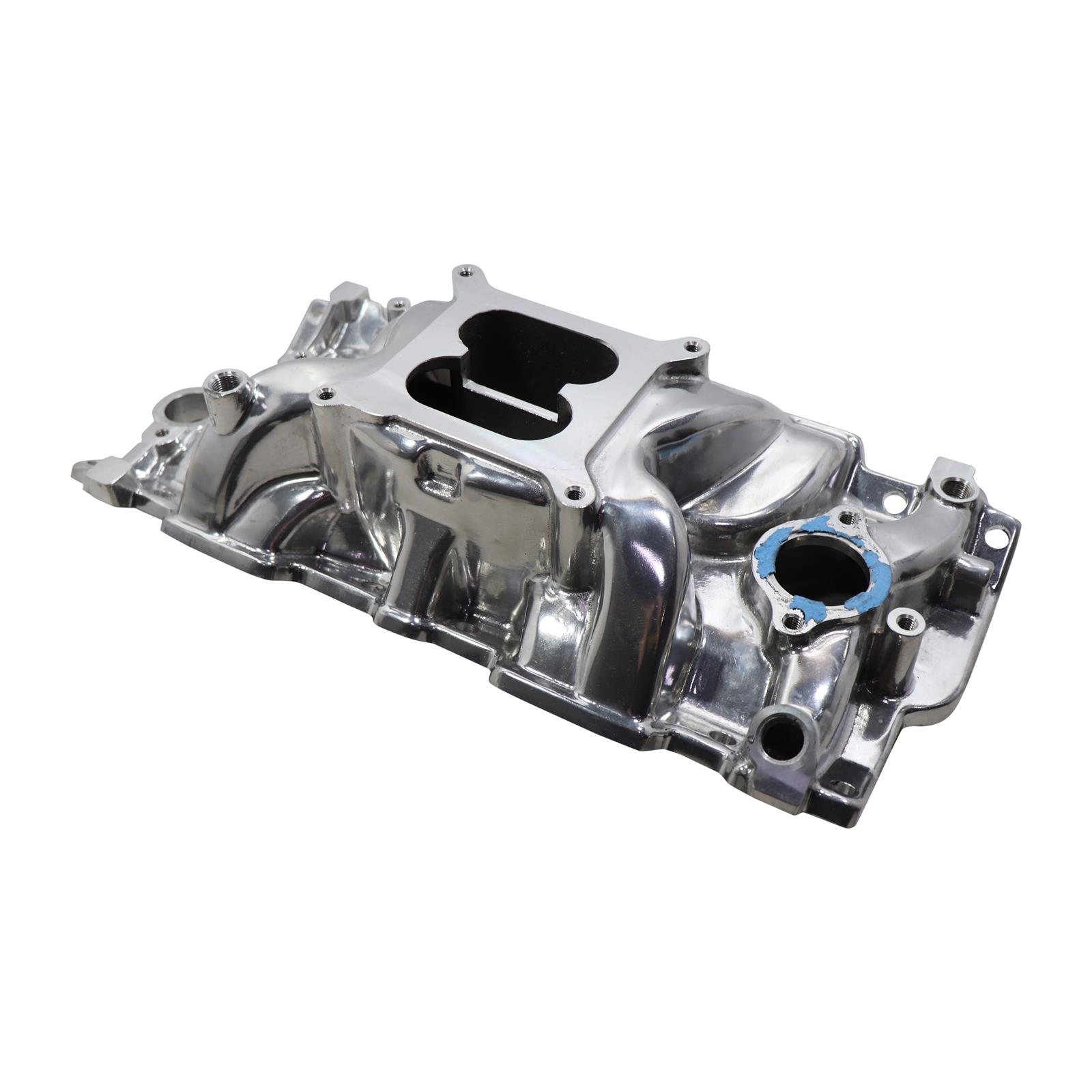 1957-86 SBC Chevy Intake Manifold, Dual Plane, RPM 350 Polished