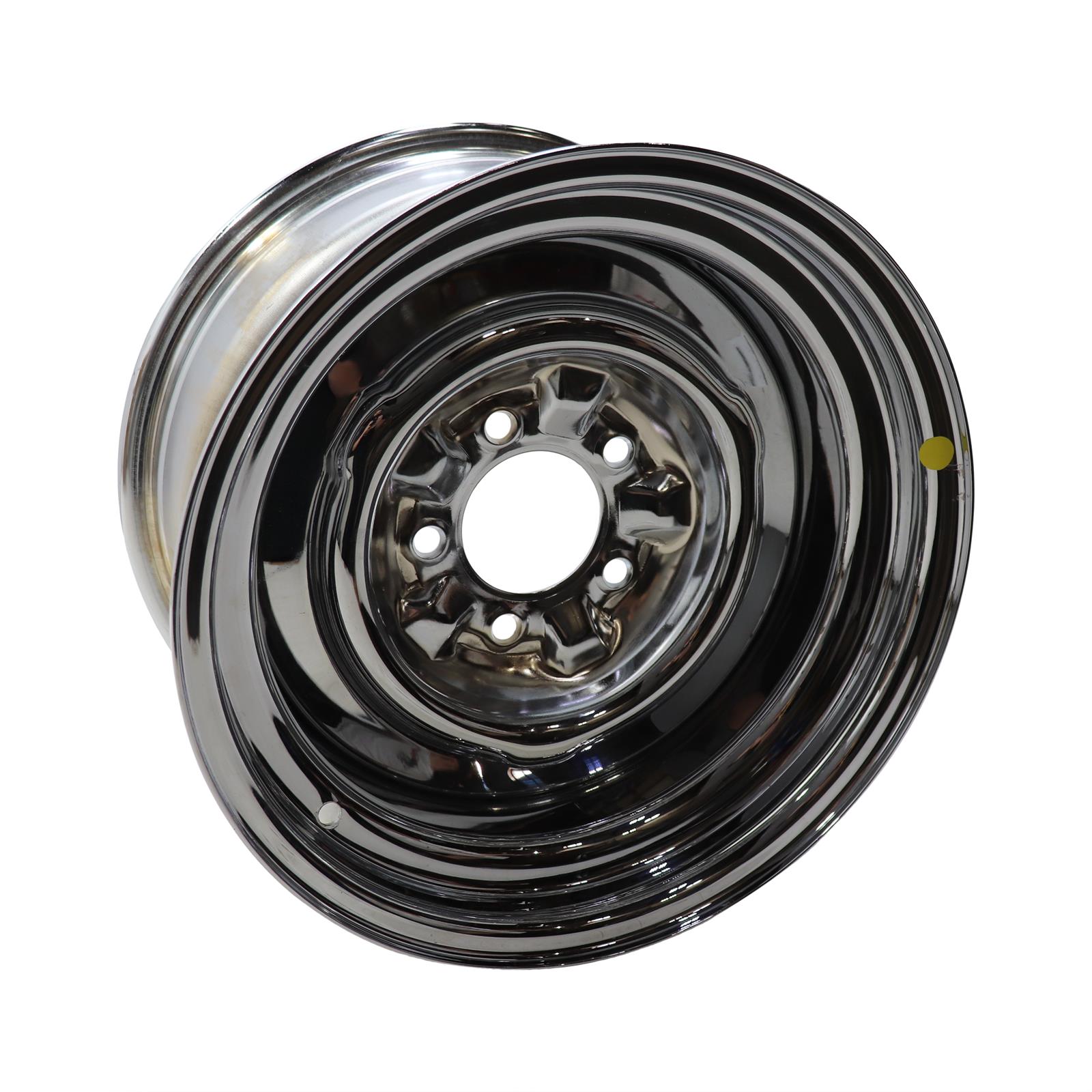 Speedway O/E Style Hot Rod Chrome Steel Wheel 15x8, 5 on 4.75, 4.