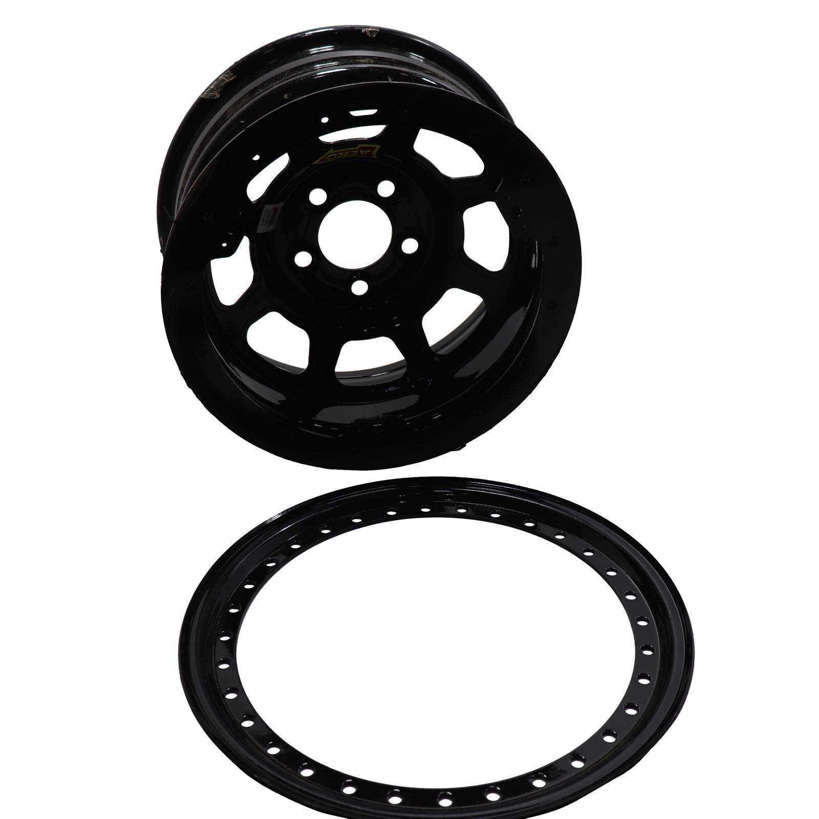 AERO 53 Series 15 x 8 Black IMCA Certifed Wheel w/ Beadlock, 2 Of