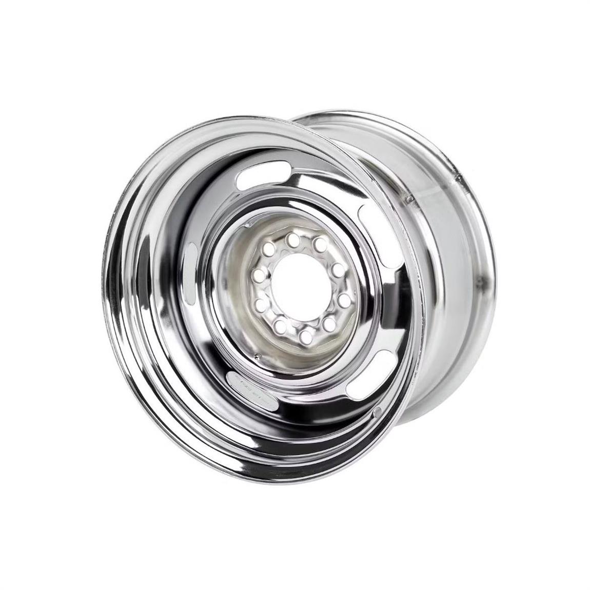 GM Dual Pattern Silver 15x10 Rally Wheel, 4.5 Inch-4.75 Inch