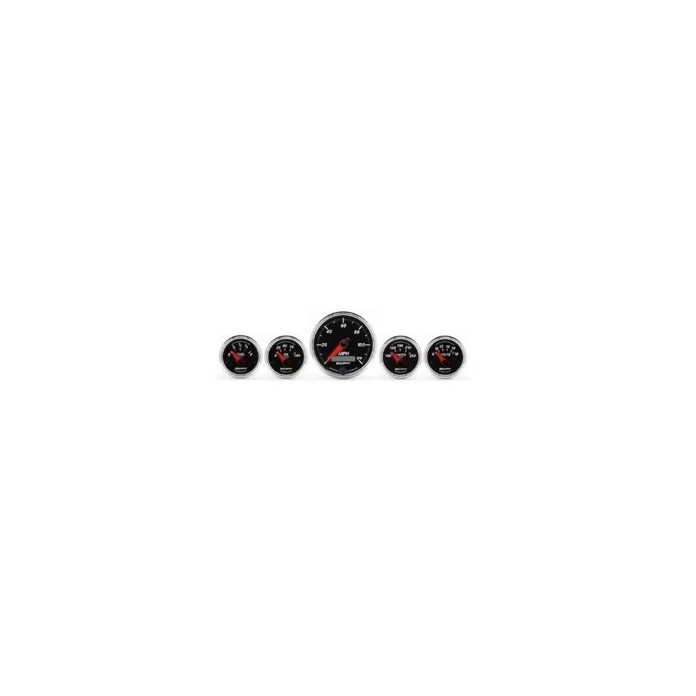 AutoMeter 1201 Designer Black II 5 Piece Electric Gauge Kit