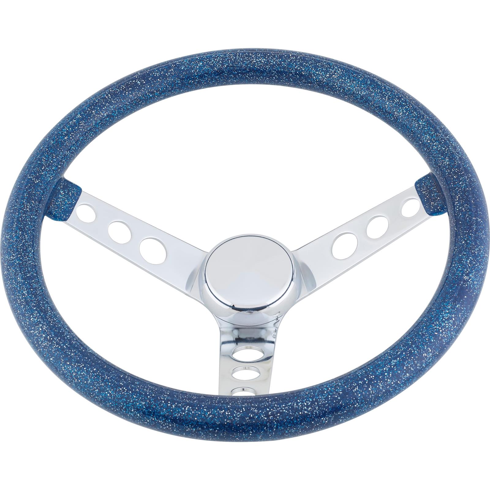 Speedway 13 Inch Blue Metalflake 60s Style Steering Wheel, 3-1/2