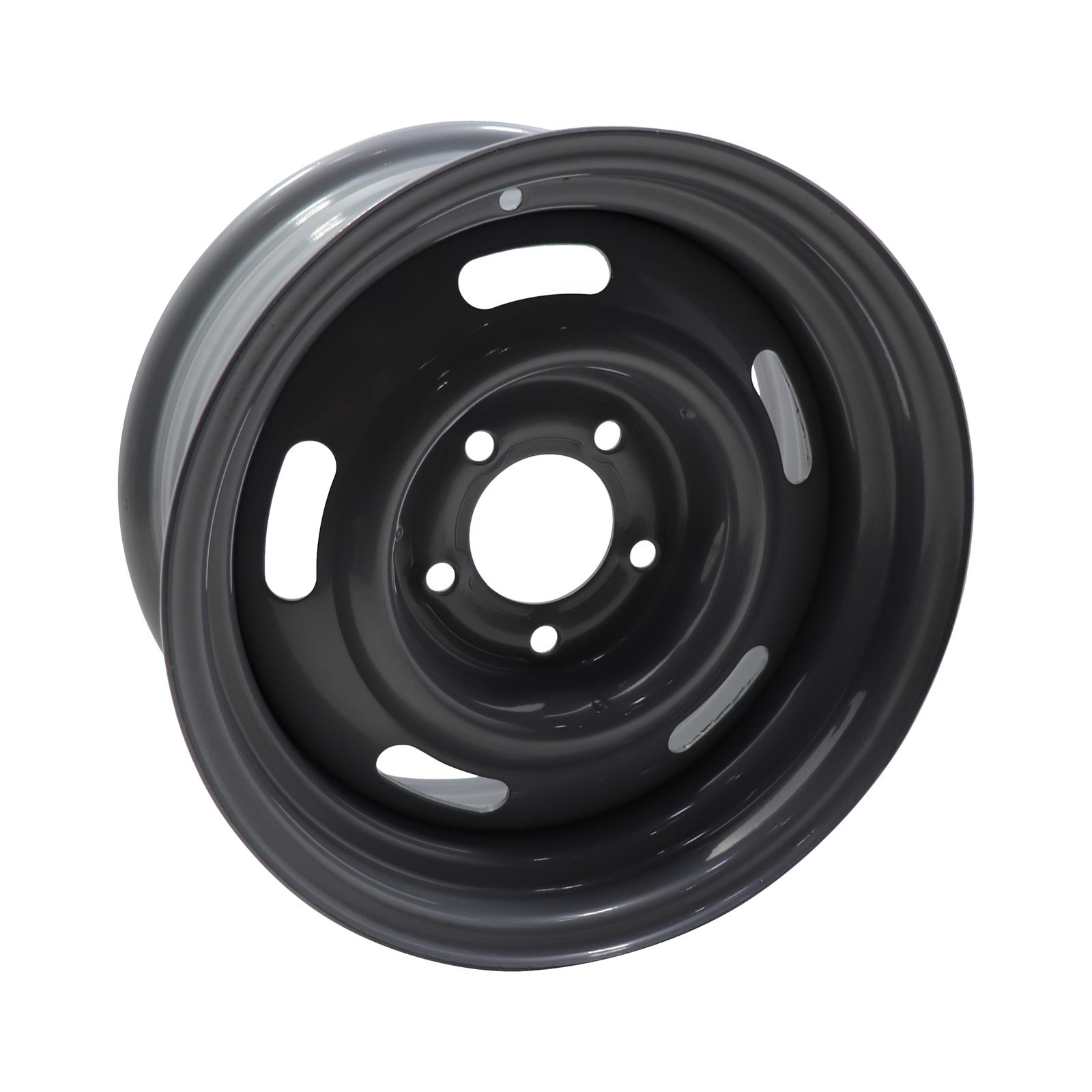 Speedway GM Style 15x7 In Rally Wheel, 5 on 4.75 Inch BP, Silver