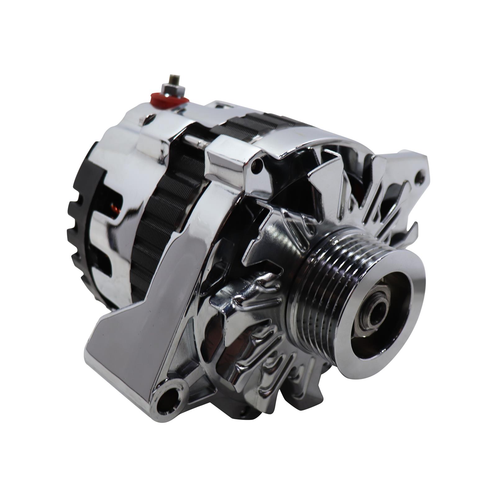 GM CS-130 Style 220 Amp Alternator, Serpentine Pulley, Chrome