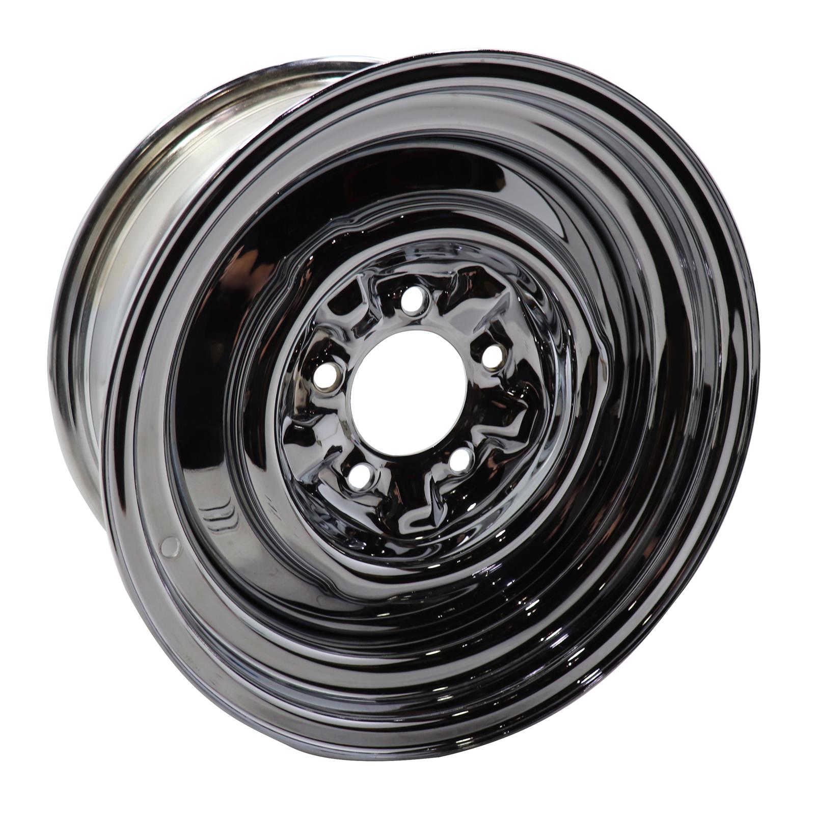 Speedway O/E Style Hot Rod Chrome Steel Wheel 15x7, 5 on 4.75, 4.