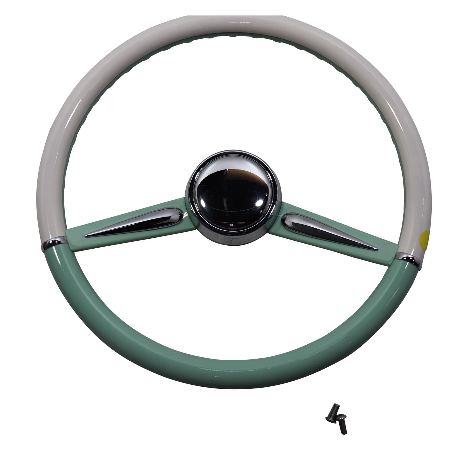 CON2R SW2SPOKE-GREEN Two-Tone Twin Spoke Steering Wheel, Green
