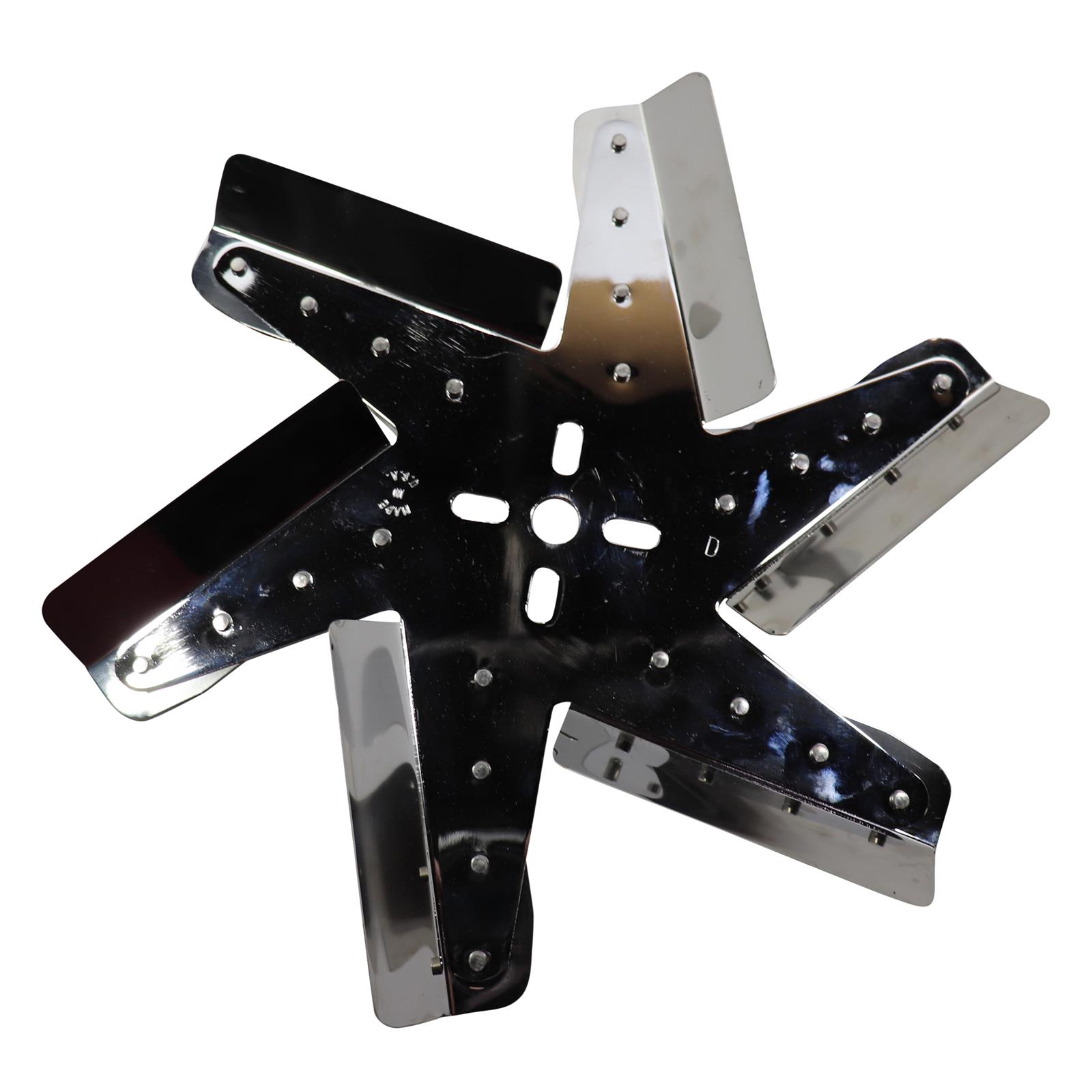 13 Inch Stainless Flex Radiator Cooling Fan w Chrome Plated Cente