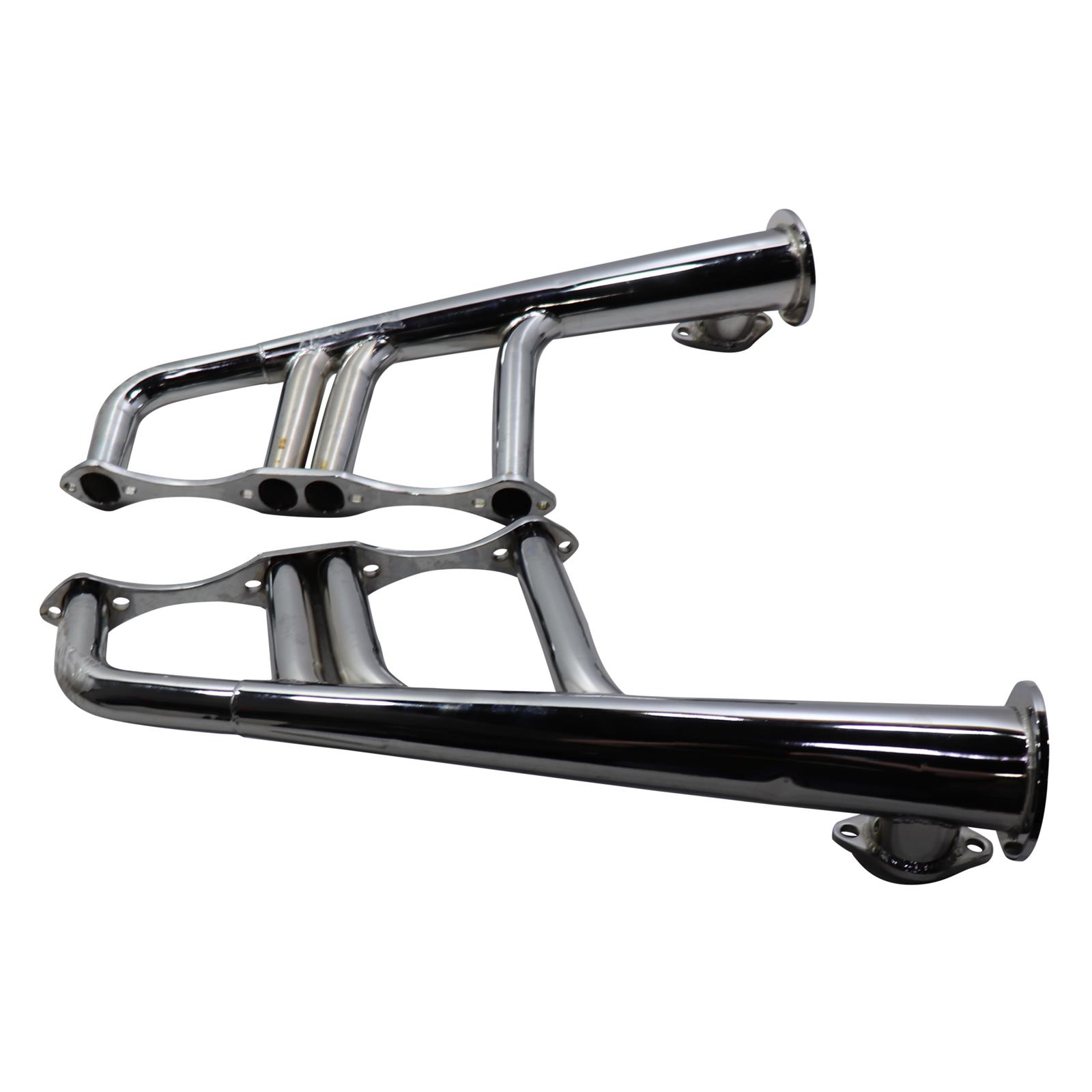 Small Block Chevy Lake Style Headers, Chrome