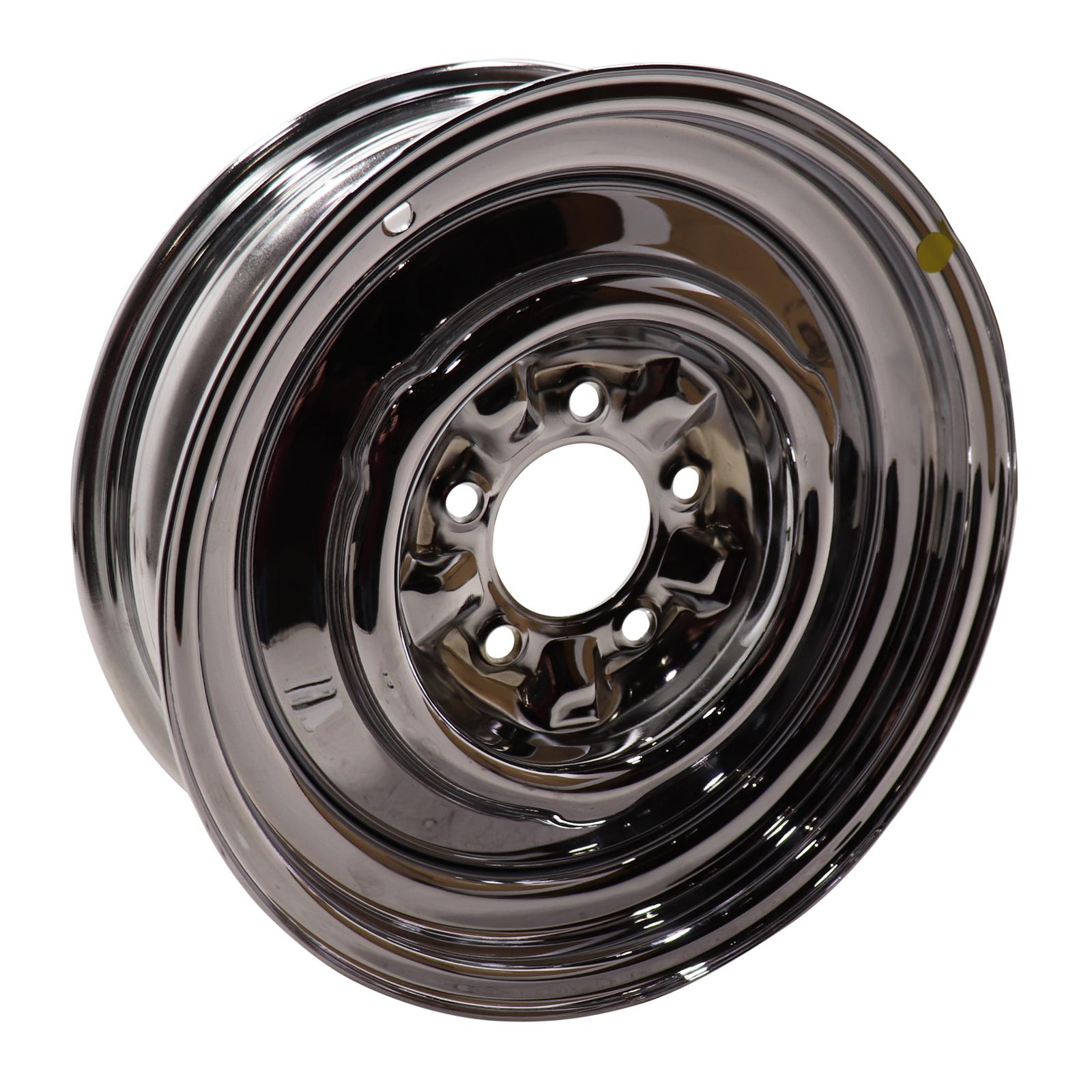 Speedway O/E Style Hot Rod Chrome Steel Wheel, 15x5, 5 on 4.75, 3