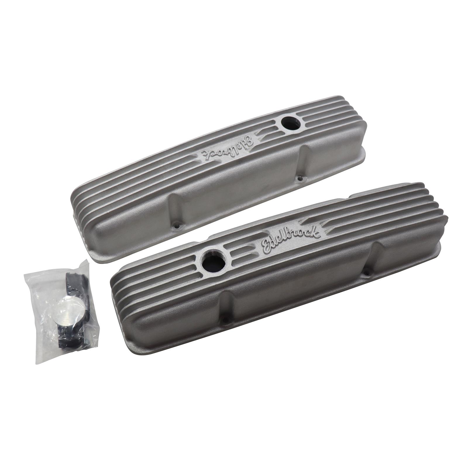 Edelbrock 41449 Valve Covers w/Oil Fill Hole, Small Block Chevy,