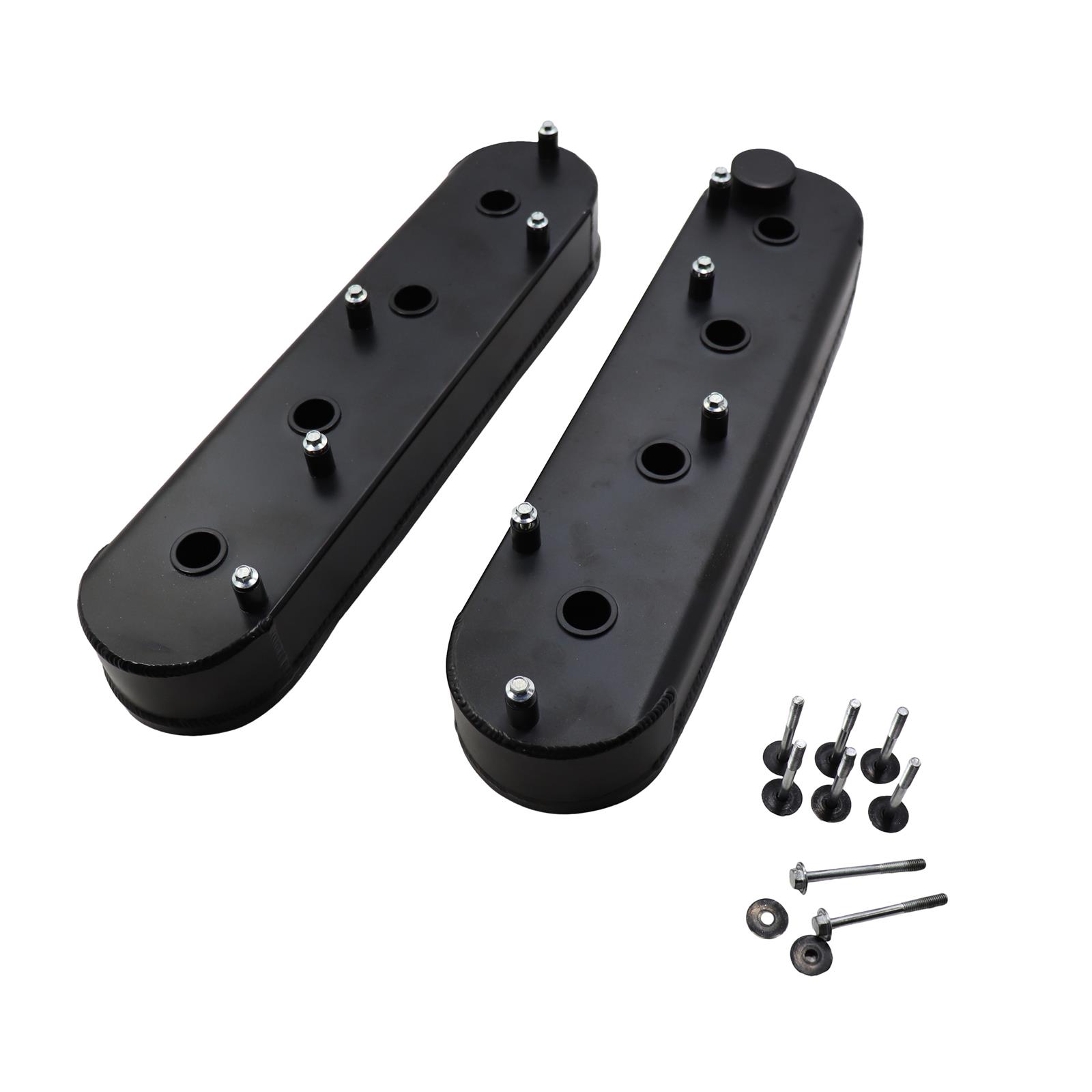 Fabricated Aluminum Valve Covers w/ Coil Mounts, GM LSX, Black