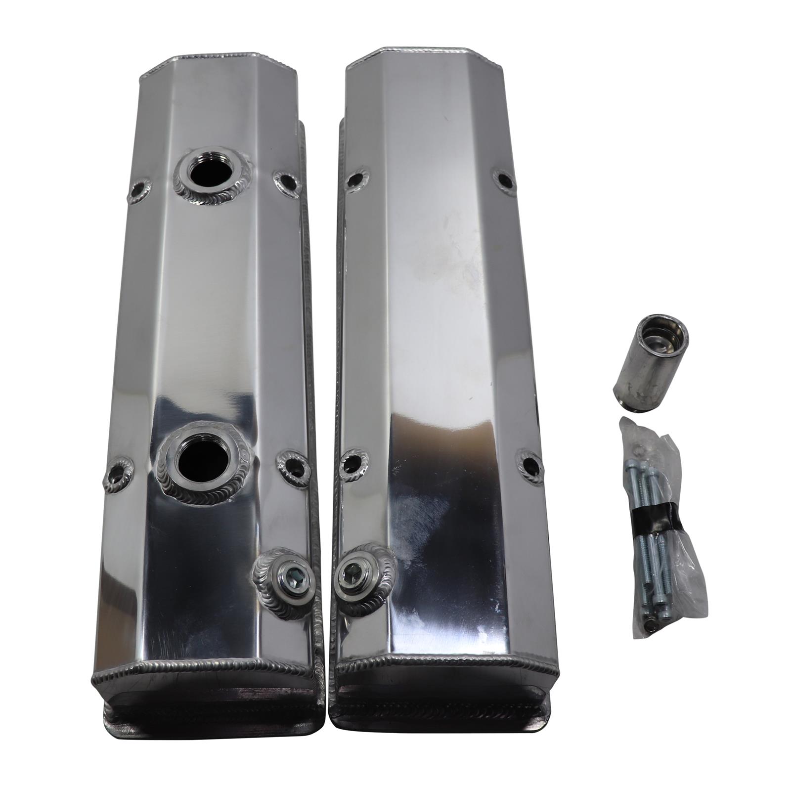 Small Block Chevy Fabricated Valve Covers w/ Breather Tubes