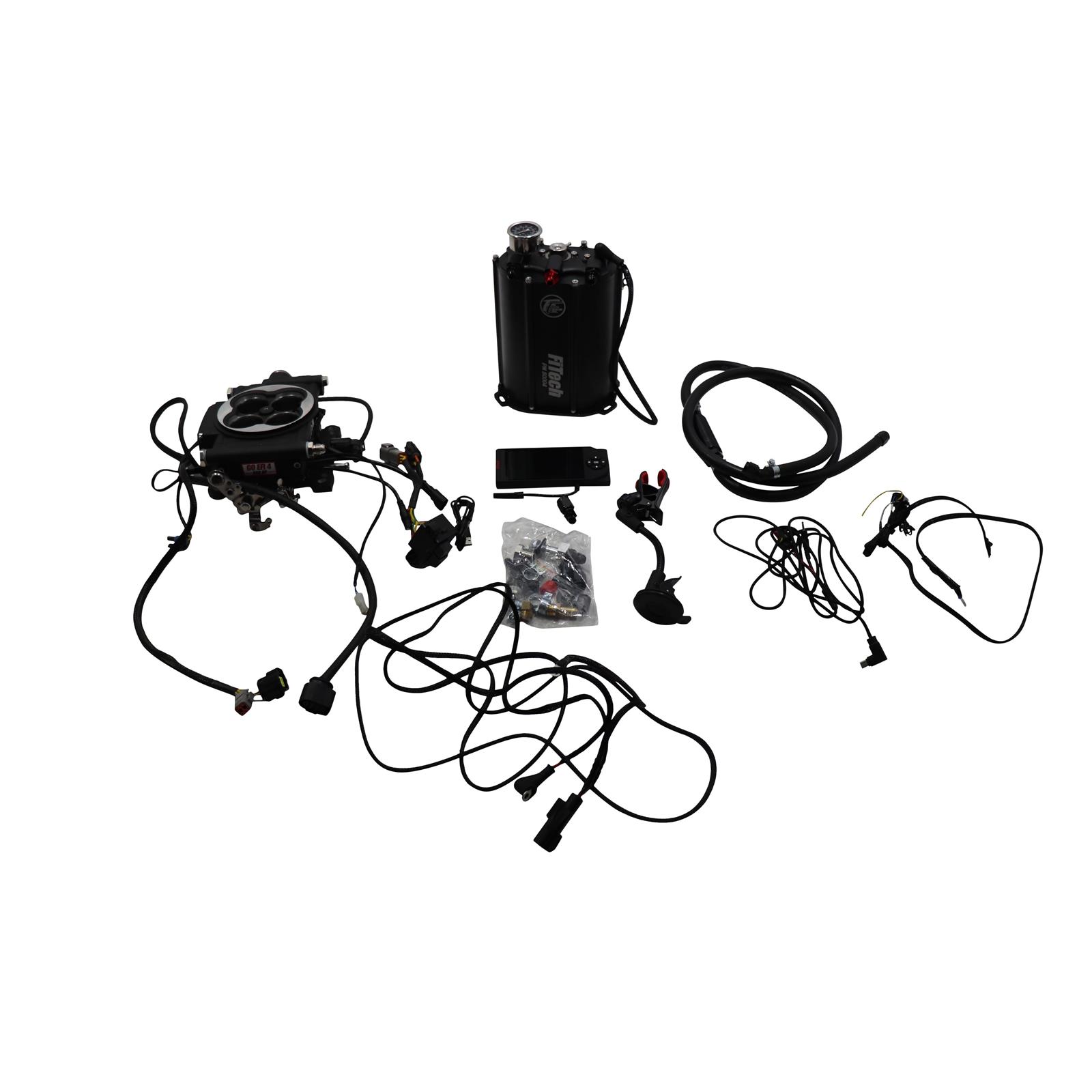 FiTech 35202 Master Kit Go EFI 4 System, Black, Force Fuel System