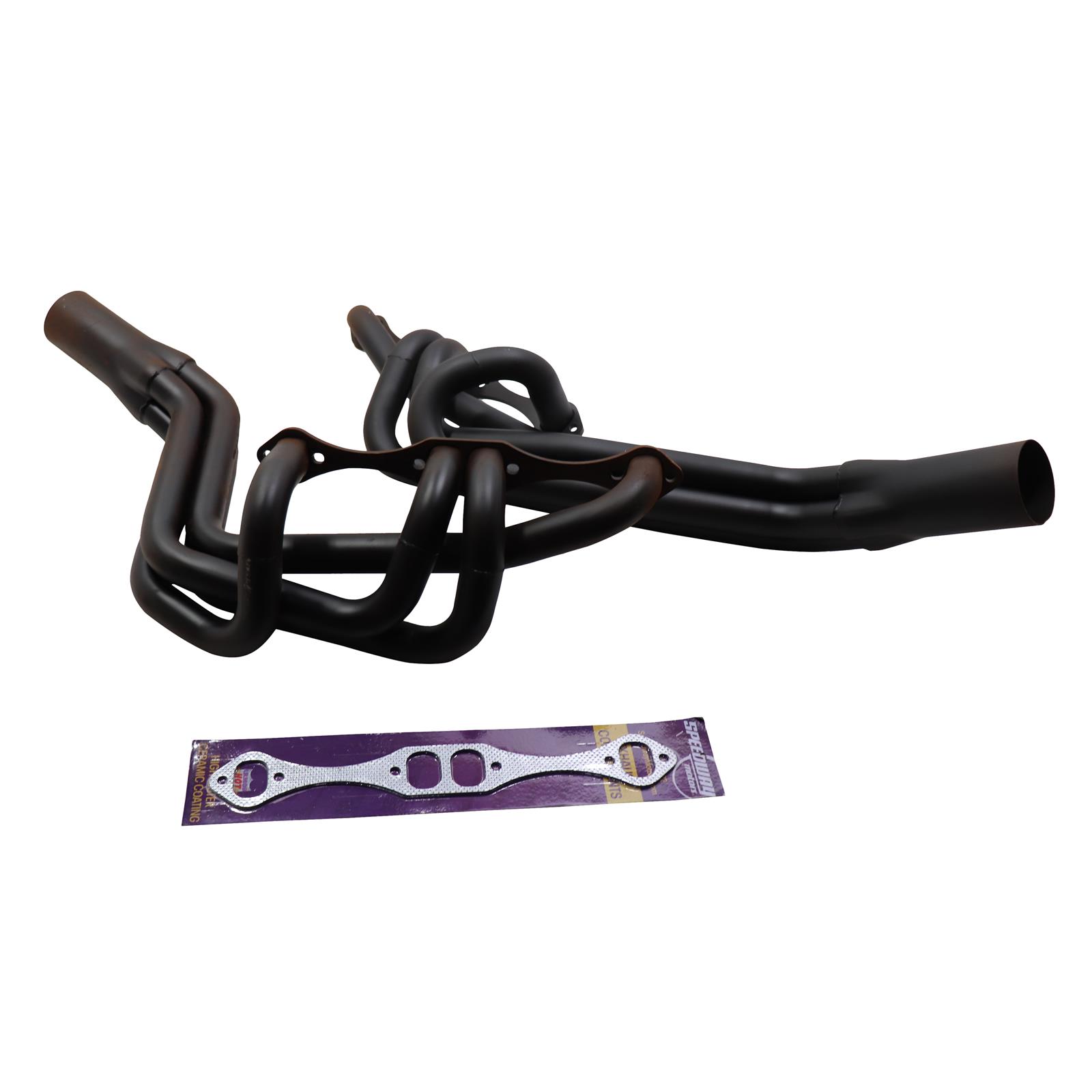 Speedway Small Block Chevy Crossover Headers, Raw Finish