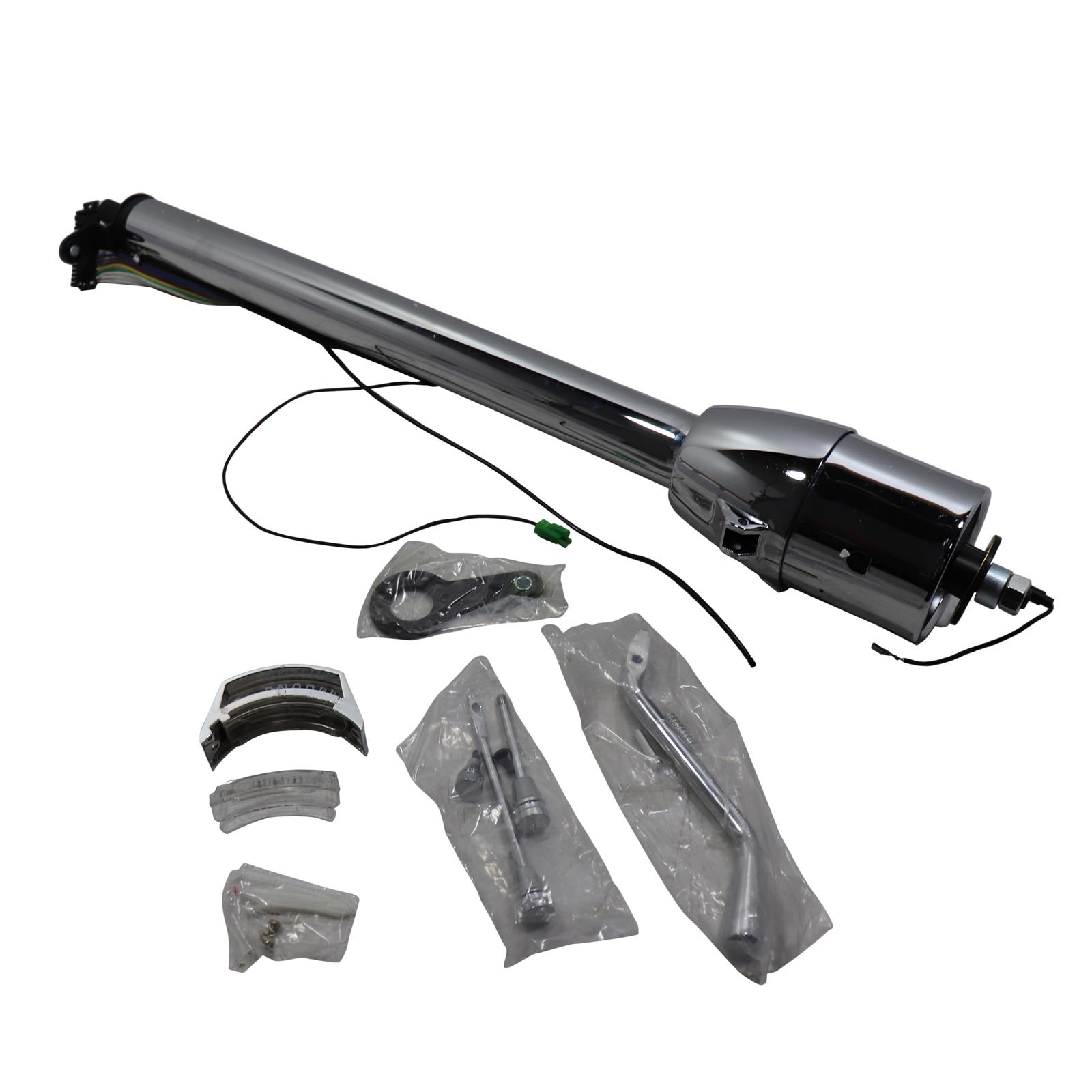 Universal GM Tilt Steering Column, 30 Inch, With Shifter, Chrome