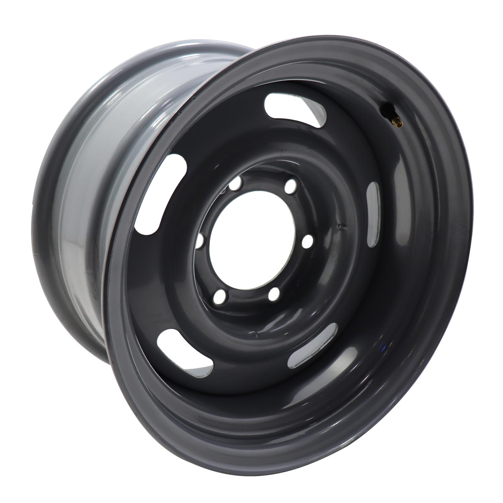 GM Rally Truck Wheel, 6 on 5.5 Inch Bolt Pattern, 15x8, Silver