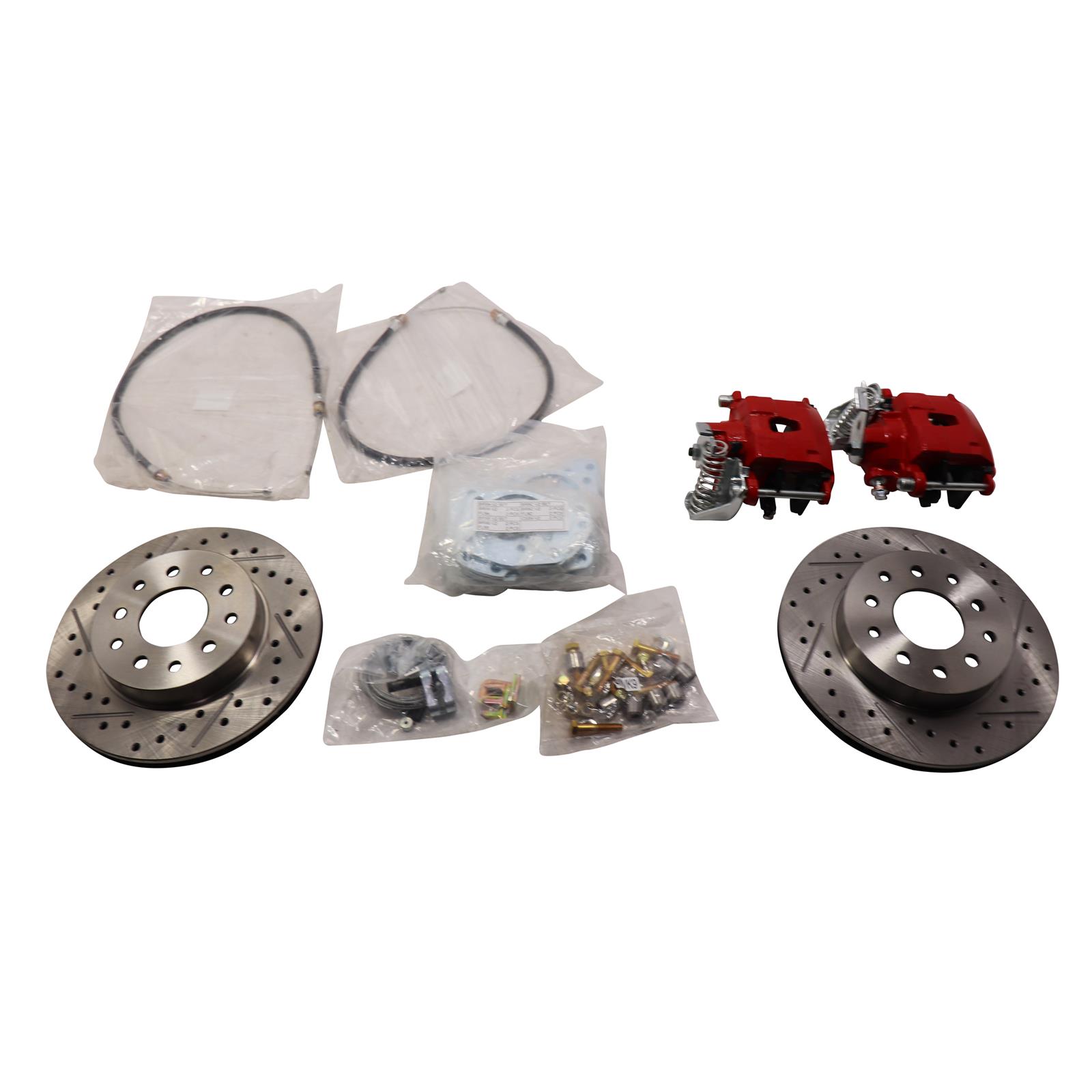 Universal Ford 9" Rear-End Disc Brake Conversion Kit, Red