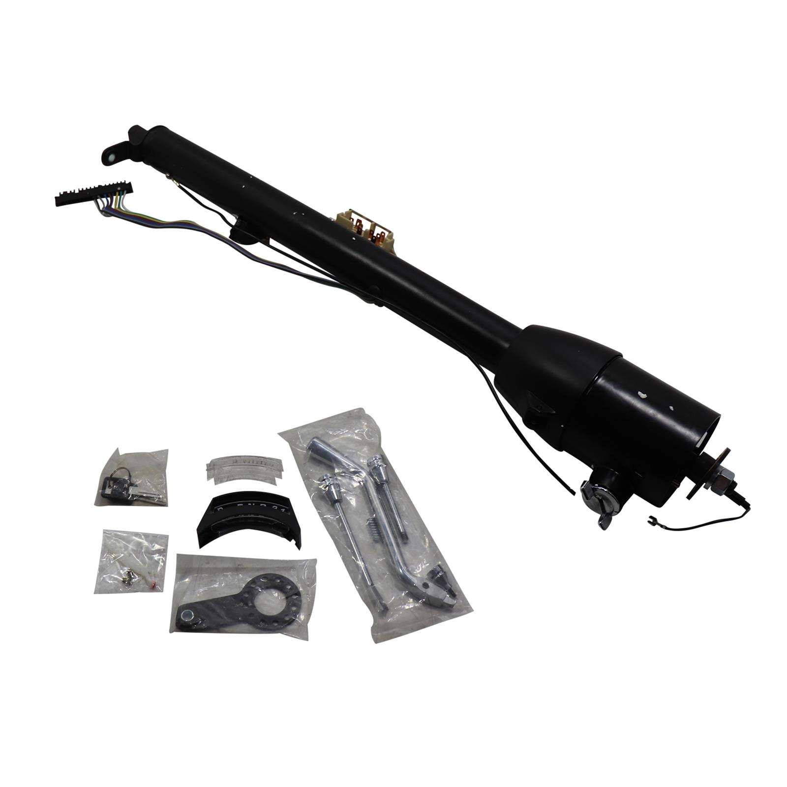 Universal Keyed GM Tilt Steering Column With Shifter, 30" Black