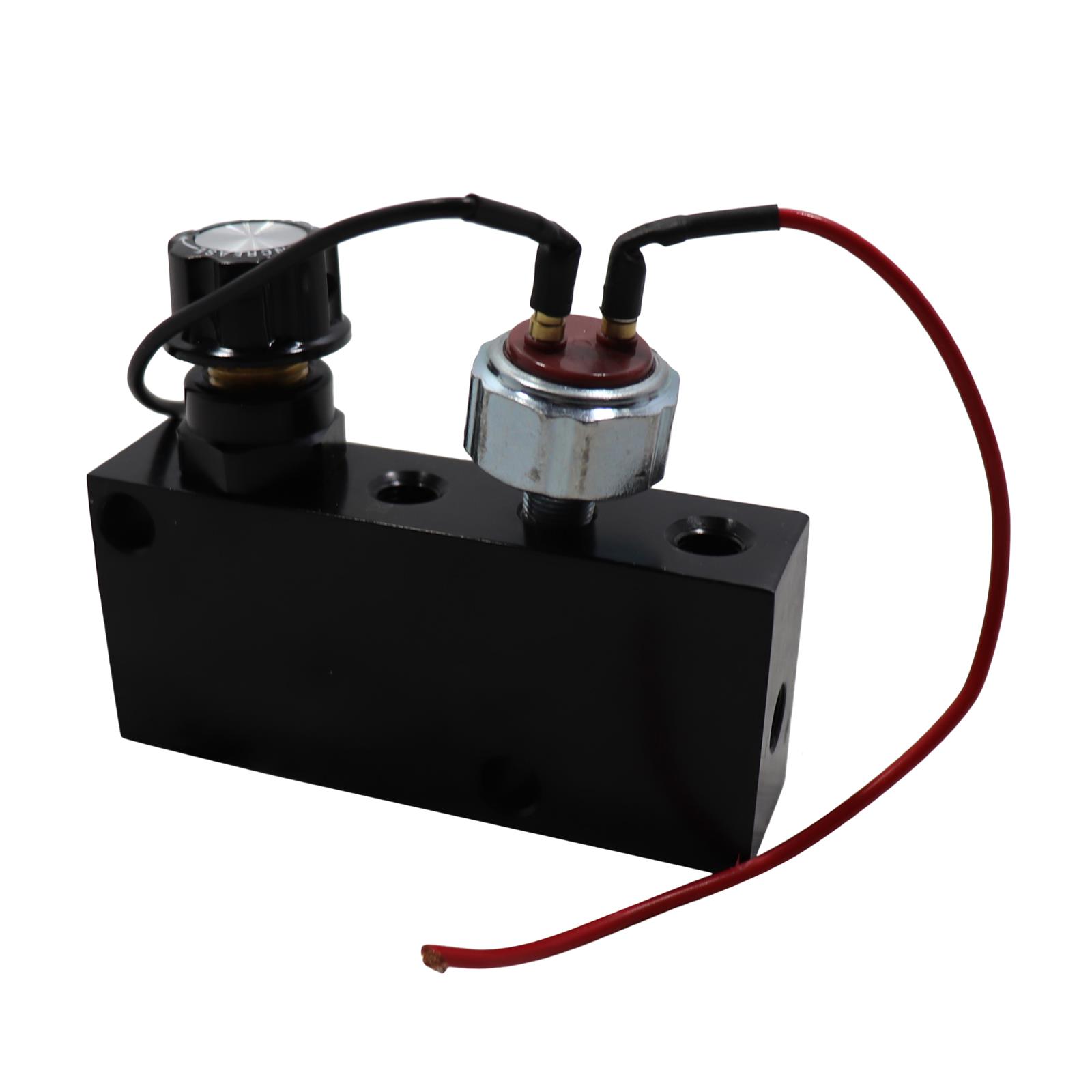 Black Adjustable Proportioning Valve Block for 3/16 Brake Line