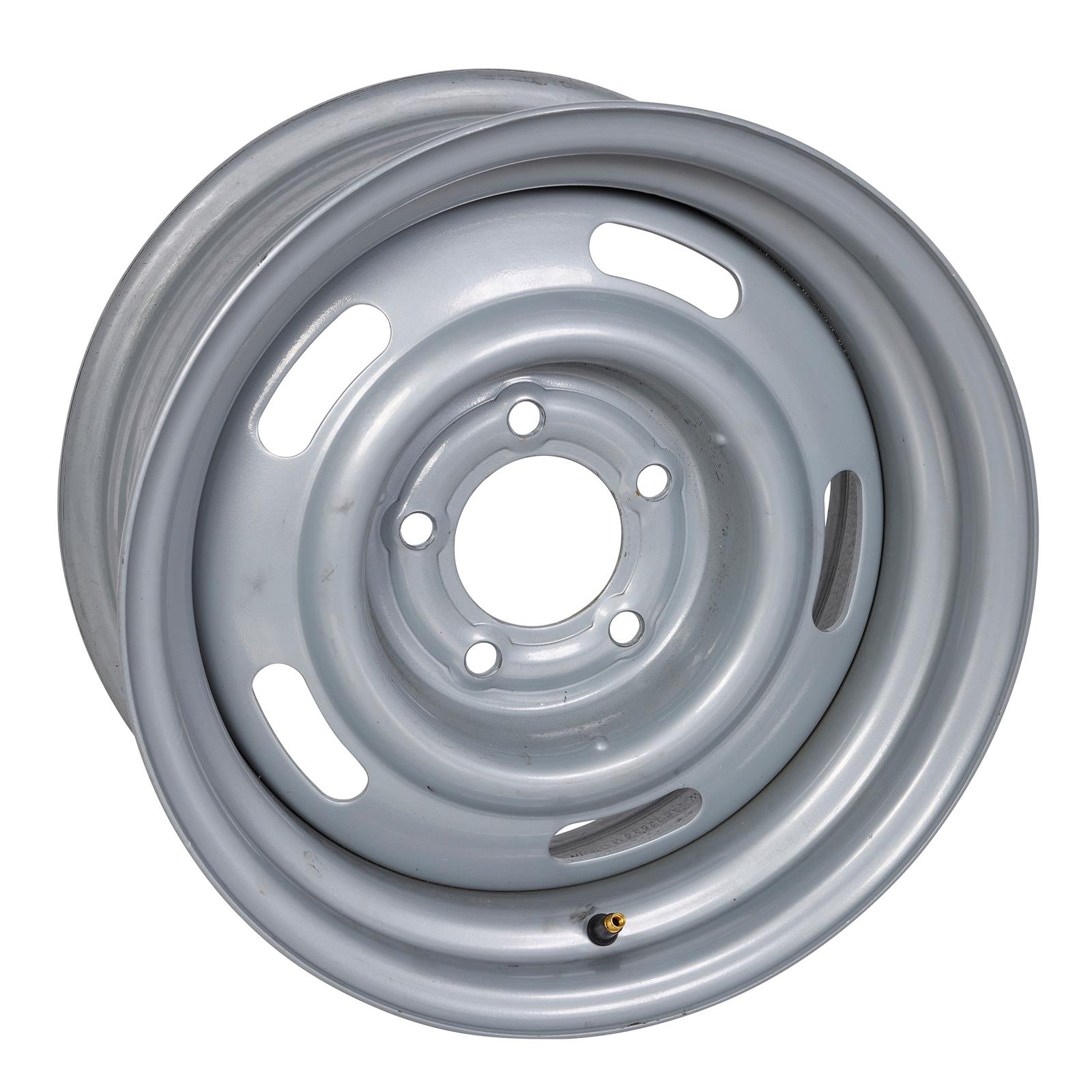 Speedway GM Style 15x7 In Rally Wheel, 5 on 4.75 Inch BP, Silver
