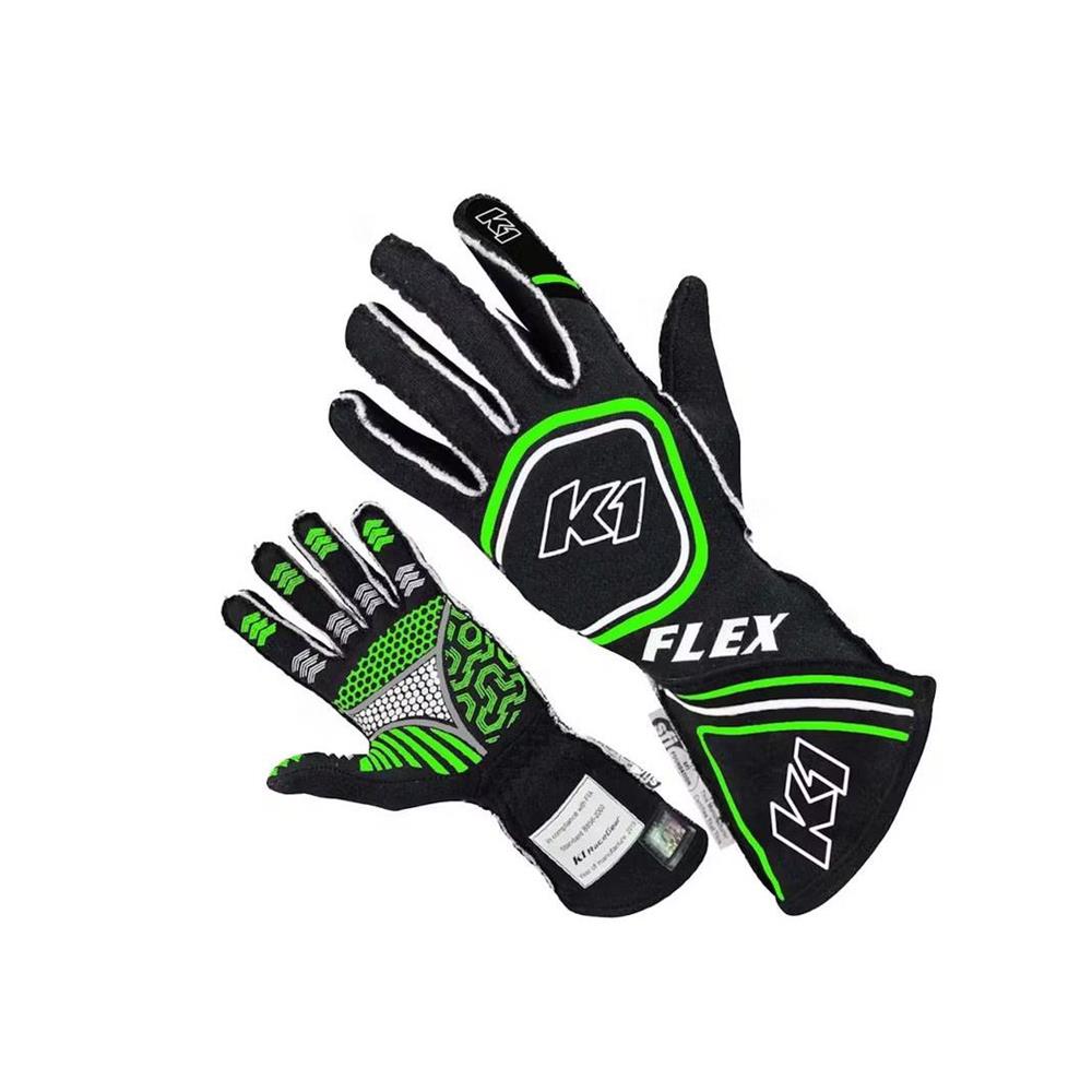 K1 RaceGear 2-Layer Flex Glove, SFI 3.3/5 FIA 8856-2000 Flo Green