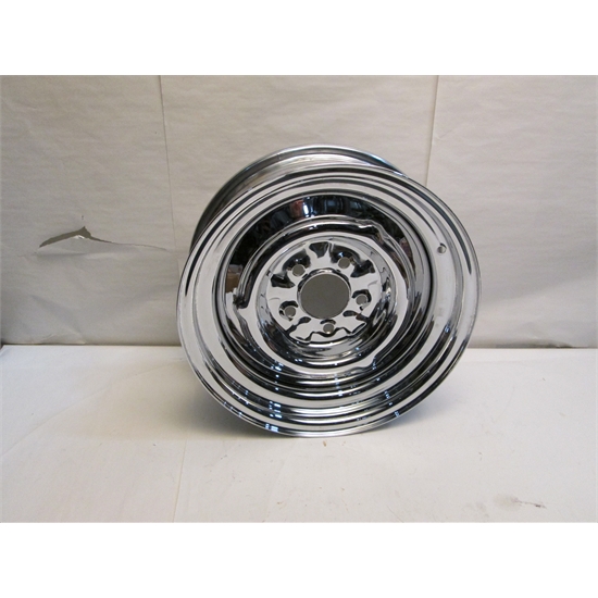 Garage Sale - O/E Style Hot Rod Steel Wheel, Chrome, 15X5, 5 On 4-1/2 Inch