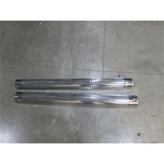 Garage Sale - Chrome Side Exhaust Pipes With Mufflers, 60 Inch