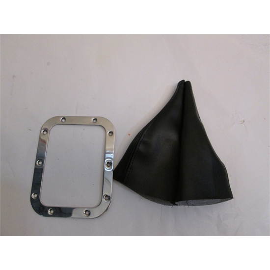 Garage Sale - Lokar Rectangular Floor Mount Shifter Boot, Stainless Ring