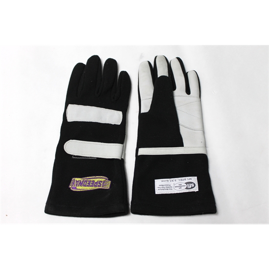 Speedway Nomex Racing Gloves-SFI 1, Black, Size M
