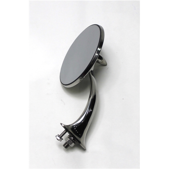 Garage Sale - 4 Inch Chrome Plated Swan Neck Mirror, RH, Street/Hot Rod