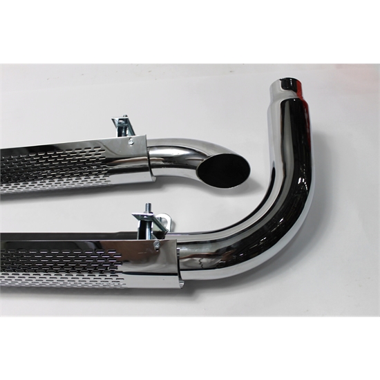 Garage Sale - Chrome Side Exhaust Pipes w/ Mufflers, 60 Inch