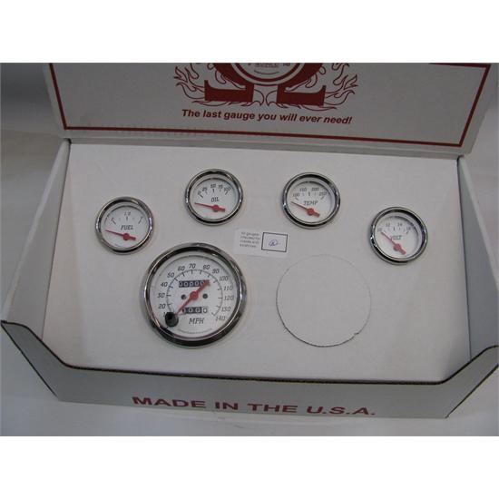 Garage Sale - Omega Kustom Mechanical Gauge Set, White