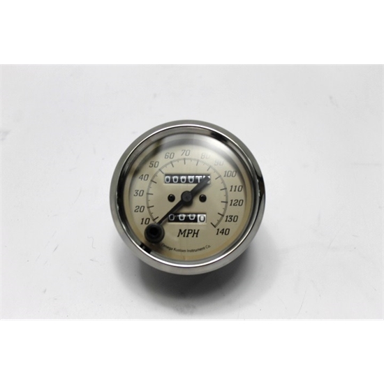 Omega Kustom Tan Mechanical Speedometer, 3-3/8