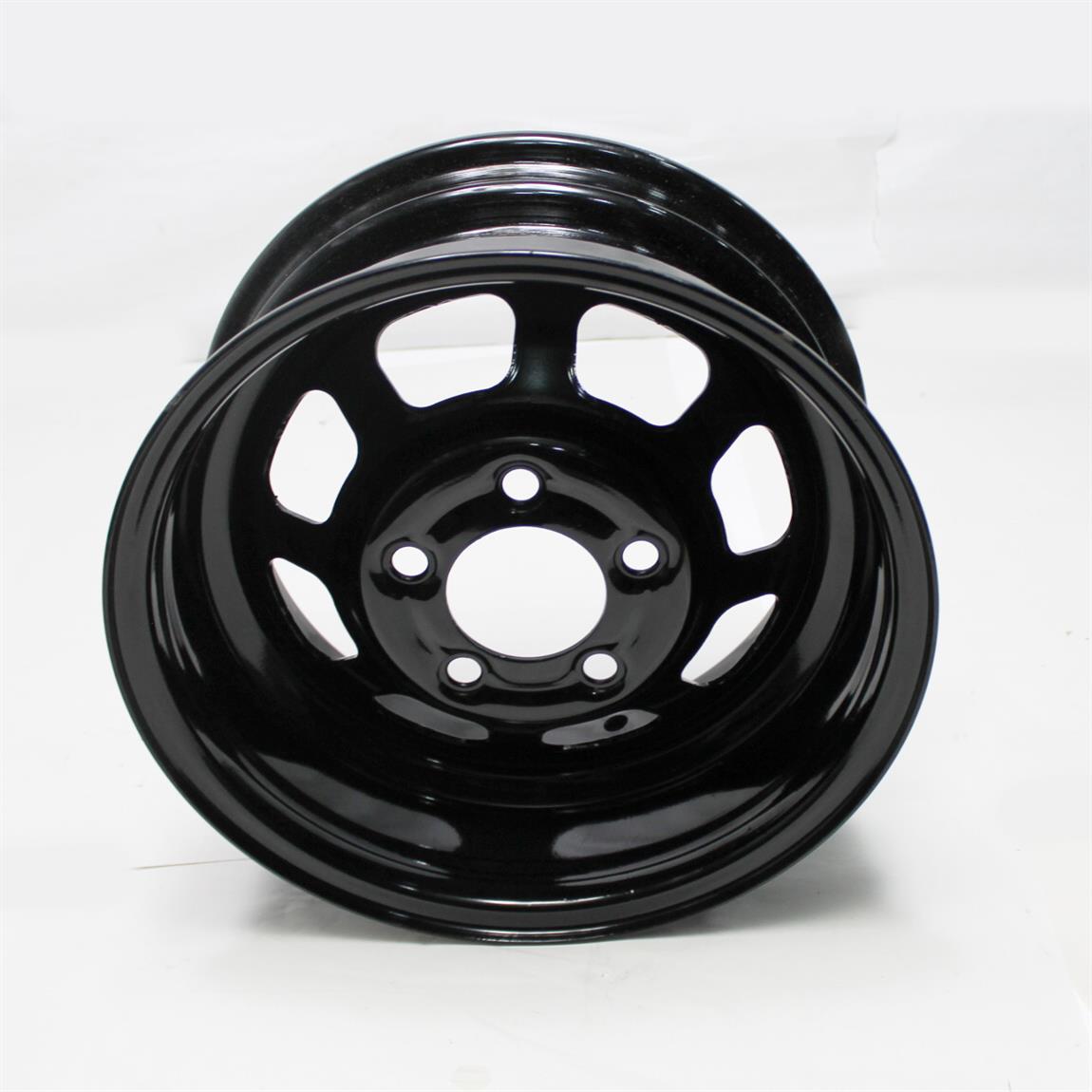 Basset 57R52 15X7 DOT D-Hole 5 on 5 2 Inch Black Wheel