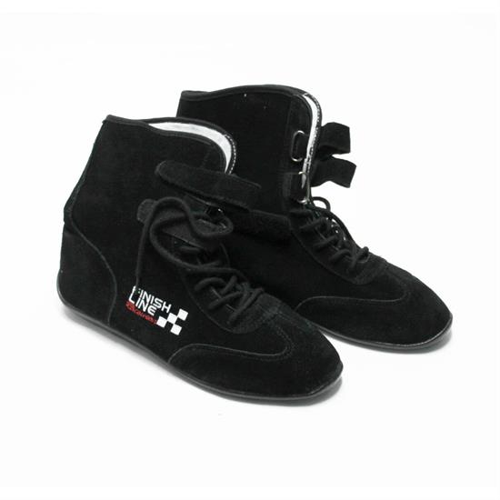 Finishline Leather High Top Race Driver Shoe SFI 3.5/5, Size 10