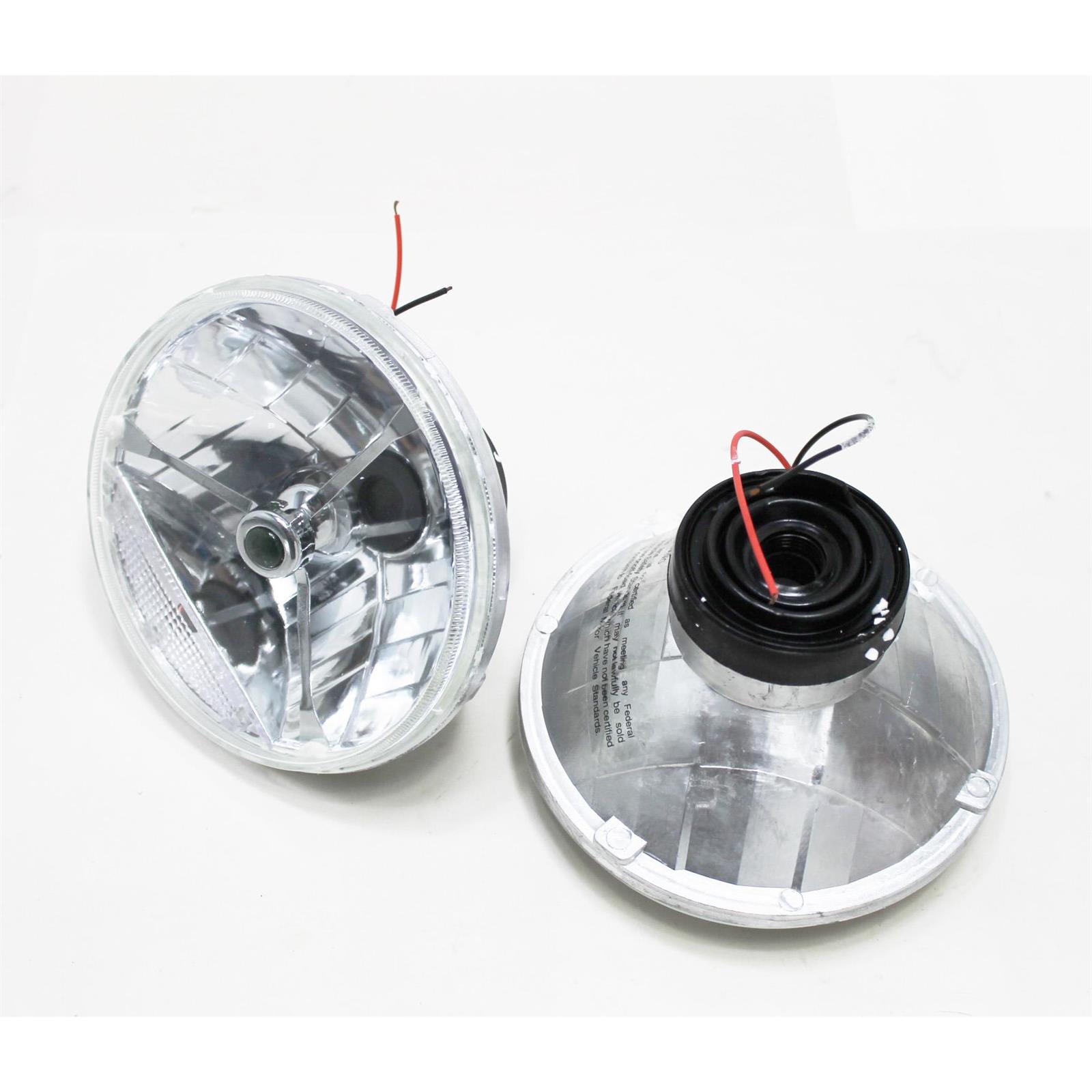 Speedway 7 Inch Tri-Bar Headlights w/ Clear Turn Signal Lens