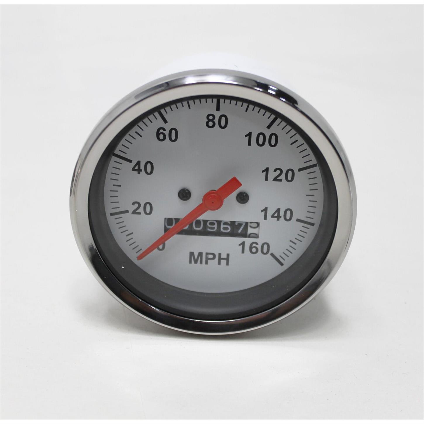 Speedway Gauge Set, White Face, 3-3/8 Speedometer