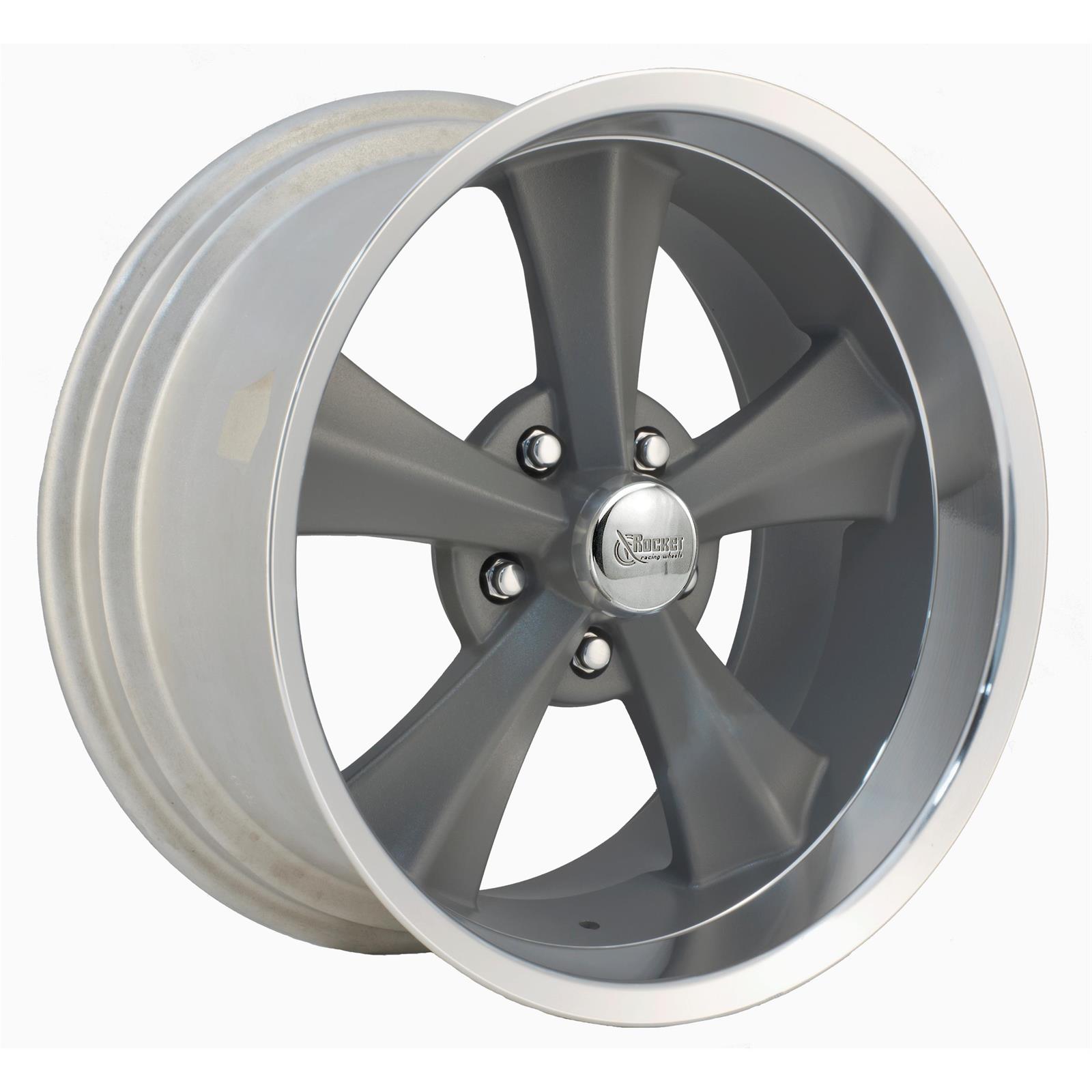Rocket Racing R13-897352 Booster Gray 18x9 Wheel, 5 x 5, 5.25 BS
