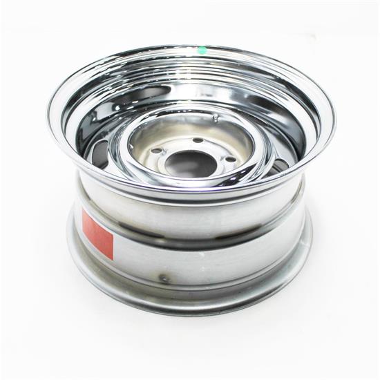 Speedway Steel GM-Style 15x8 Rally Wheel, 5 on 5 Bolt, Chrome